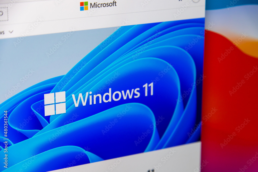 Kumamoto, JAPAN - Jun 25 2021 : The logo of Windows 11 displays in the ...