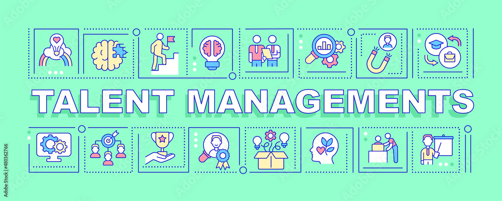 Talent managements word concepts green banner. Hiring people ...