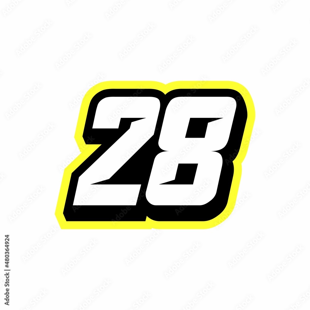 Racing number 28 logo design inspiration Stock Vector | Adobe Stock