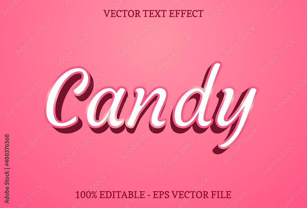 candy text effect with pink color. design for templates. Stock Vector ...