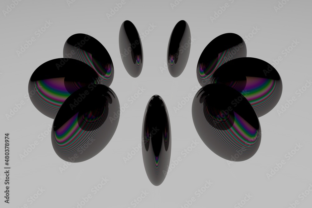 Thin film interference, 3D iridescence colors, irisation, rainbow ...