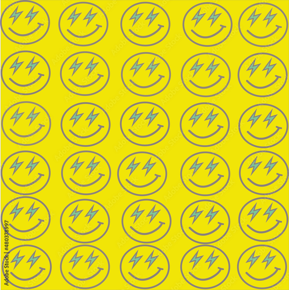 Vector illustration of a yellow lightning bolt emoticon thunder emoji ...