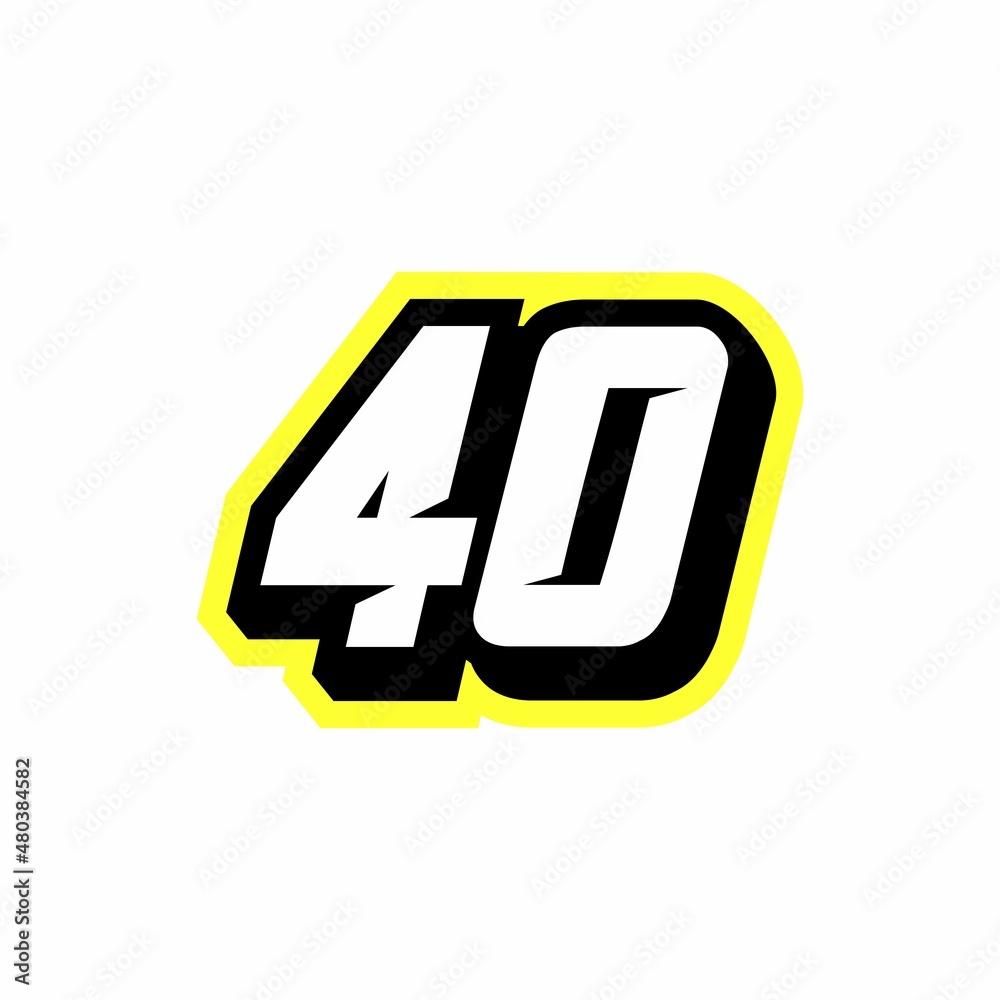 Racing number 40 logo design inspiration Stock Vector | Adobe Stock