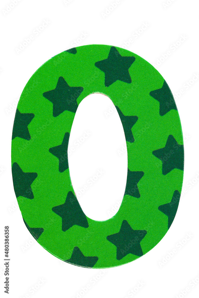 Number 0 with a pattern of stars isolated white background. File ...