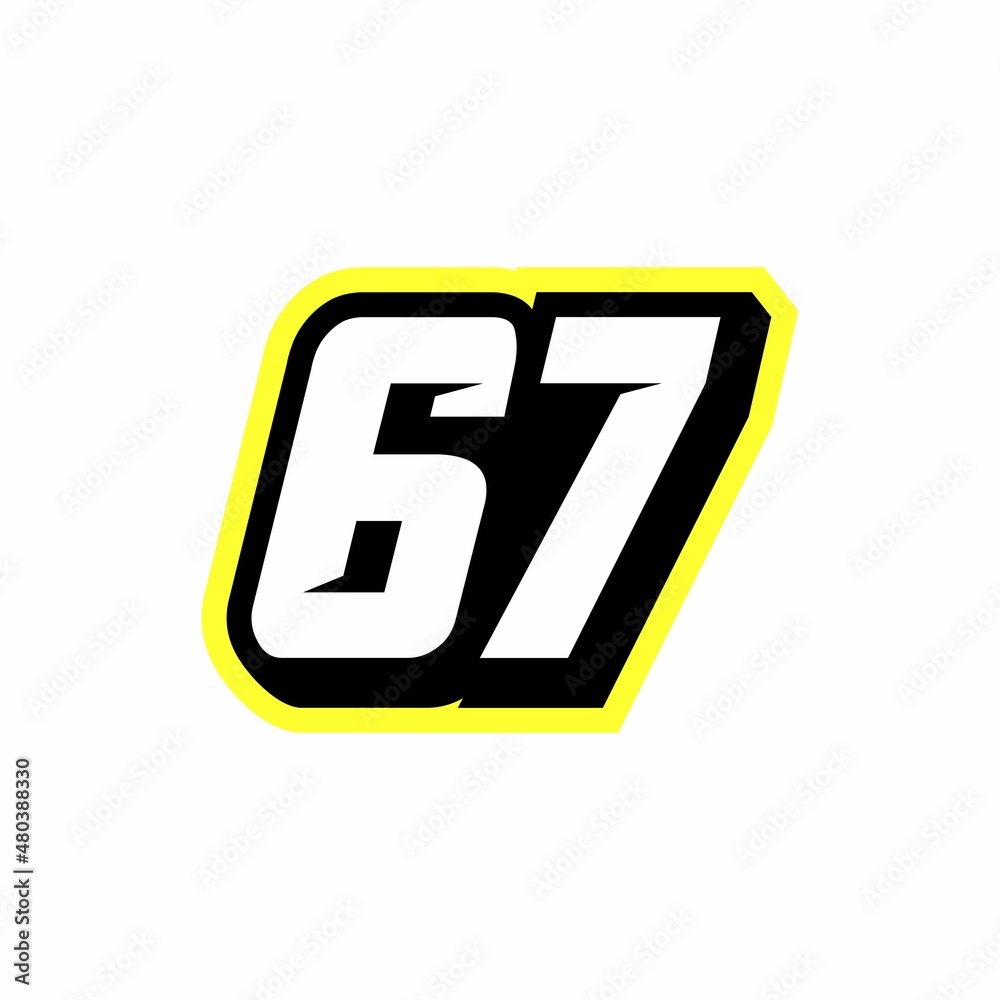 Racing number 67 logo design inspiration Stock Vector | Adobe Stock
