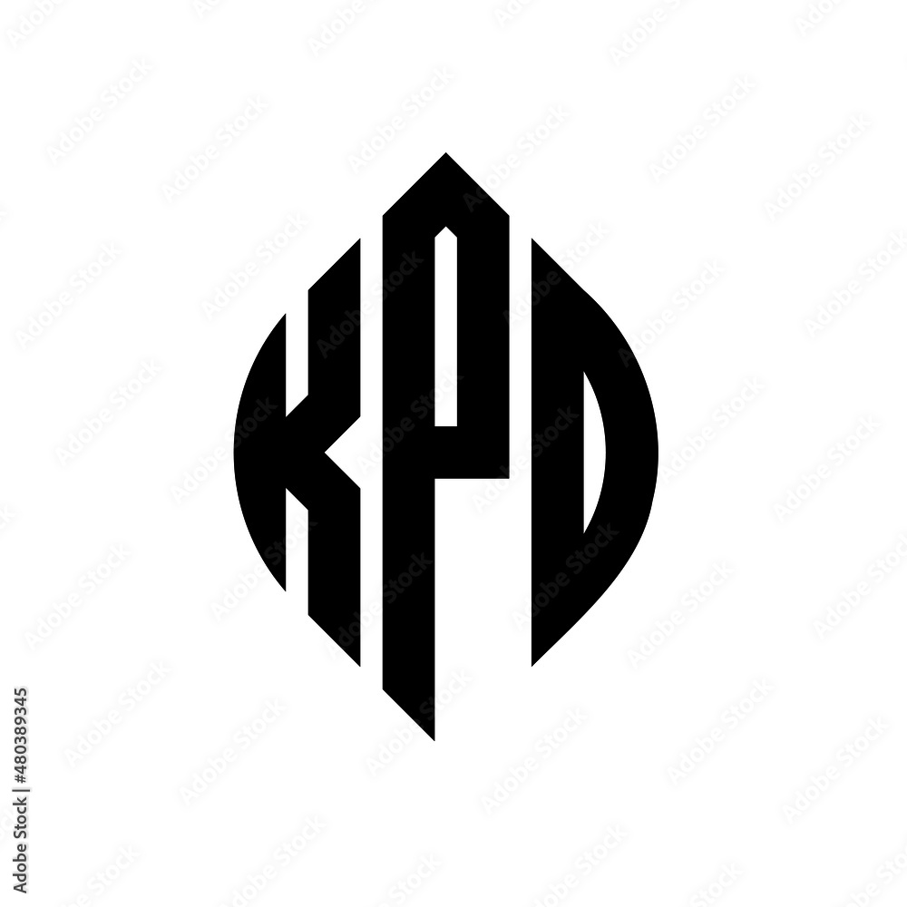 KPD circle letter logo design with circle and ellipse shape. KPD ...