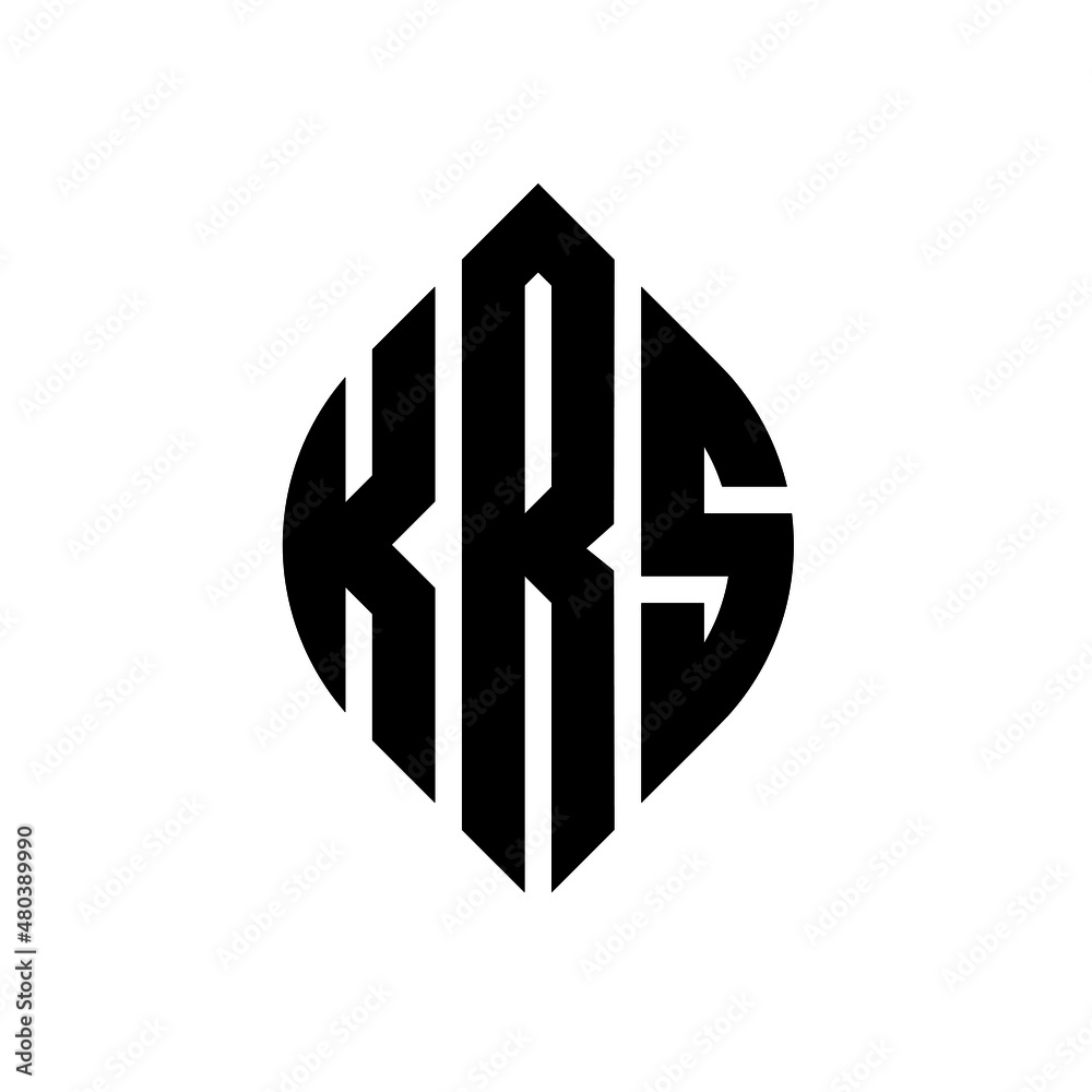KRS circle letter logo design with circle and ellipse shape. KRS ...