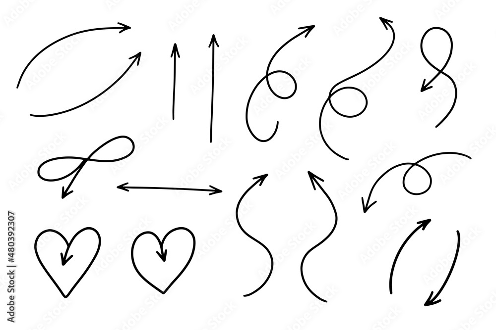 Arrows set. Collection of pointers. Vector illustration. Stock Vector ...