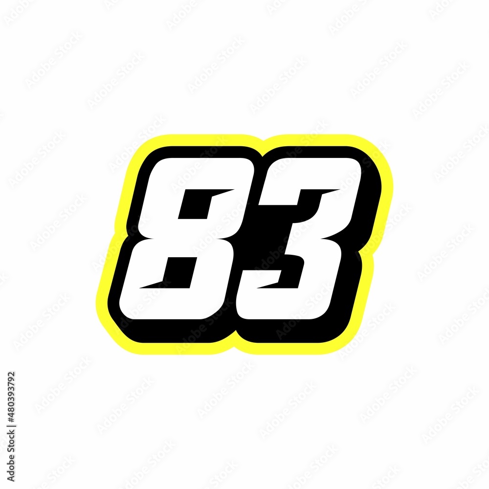 Racing number 83 logo design inspiration Stock Vector | Adobe Stock