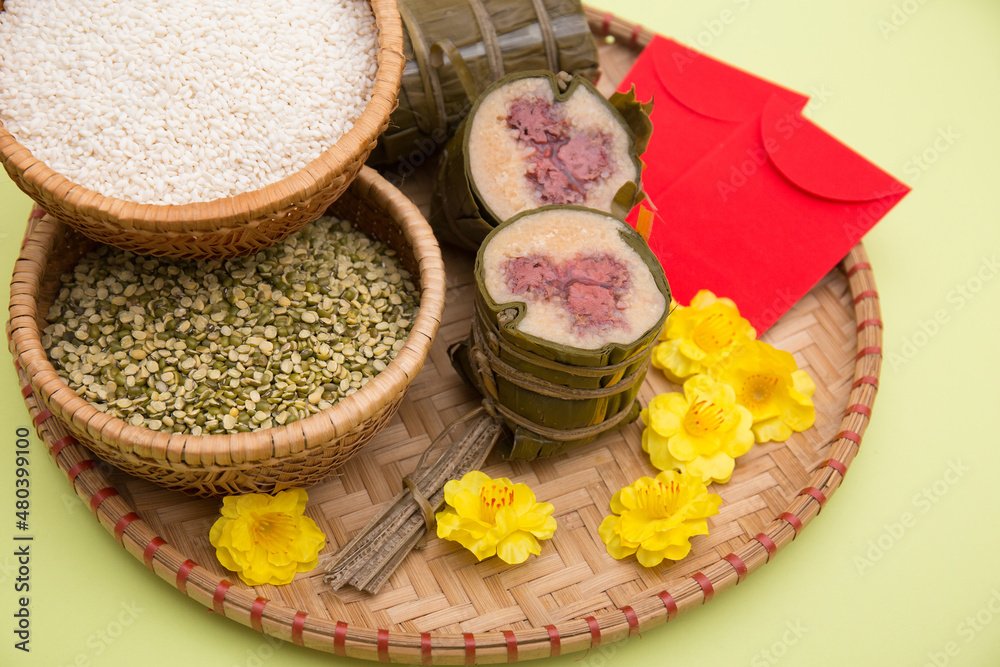 Vietnamese food for Tet holiday in spring, it is traditional food on ...