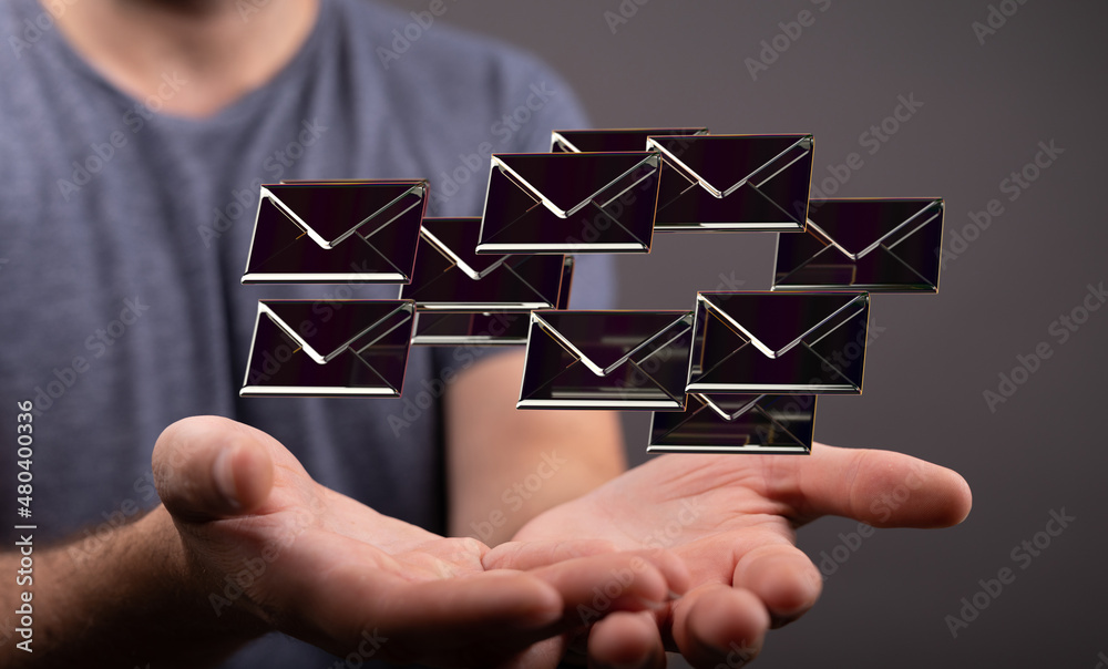 express envelope and parcel abstract technology background. Business ...