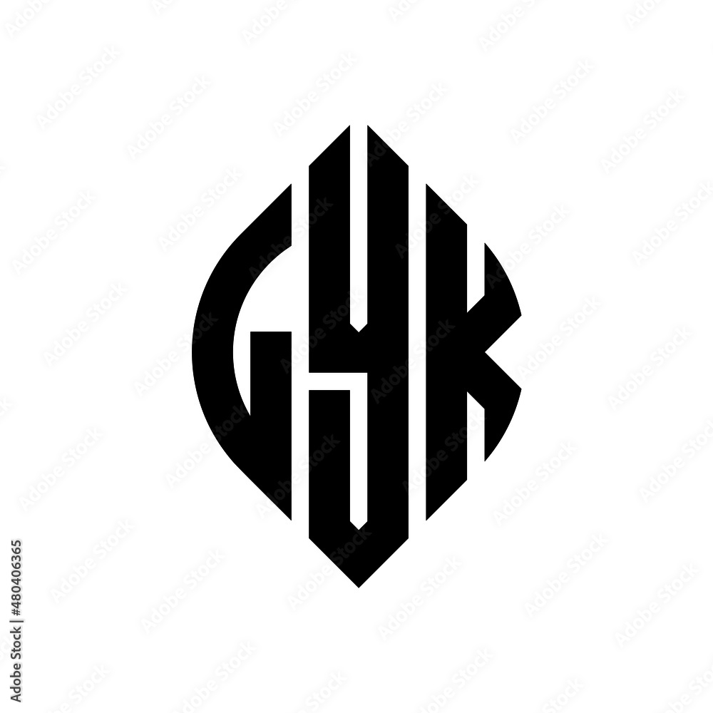 LYK circle letter logo design with circle and ellipse shape. LYK ...