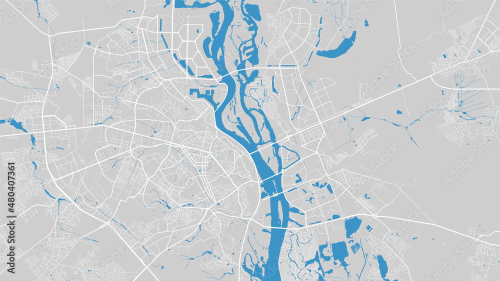 Poster River map vector illustration – Tableau | Europosters