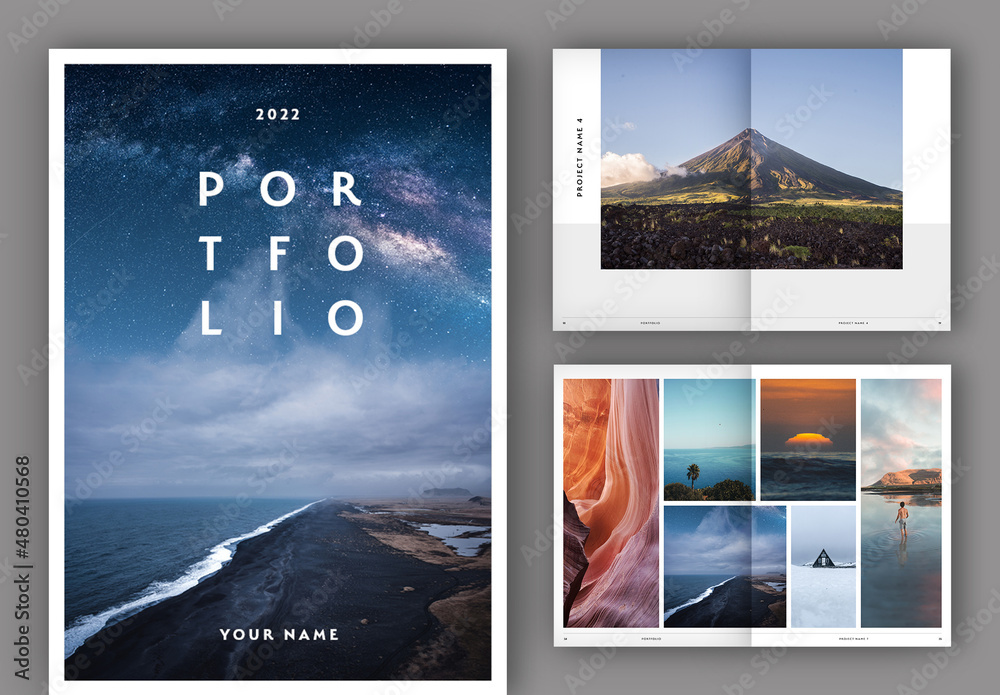Minimalist Portfolio Layout Stock Template | Adobe Stock