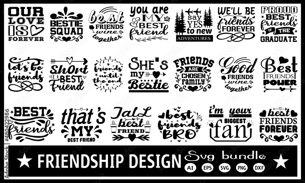 Friendship svg bundle Stock Vector | Adobe Stock