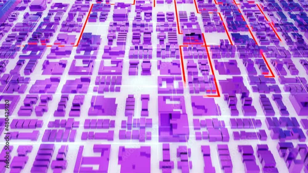 Fiber-optic Internet connection. Flight of the camera through the ...