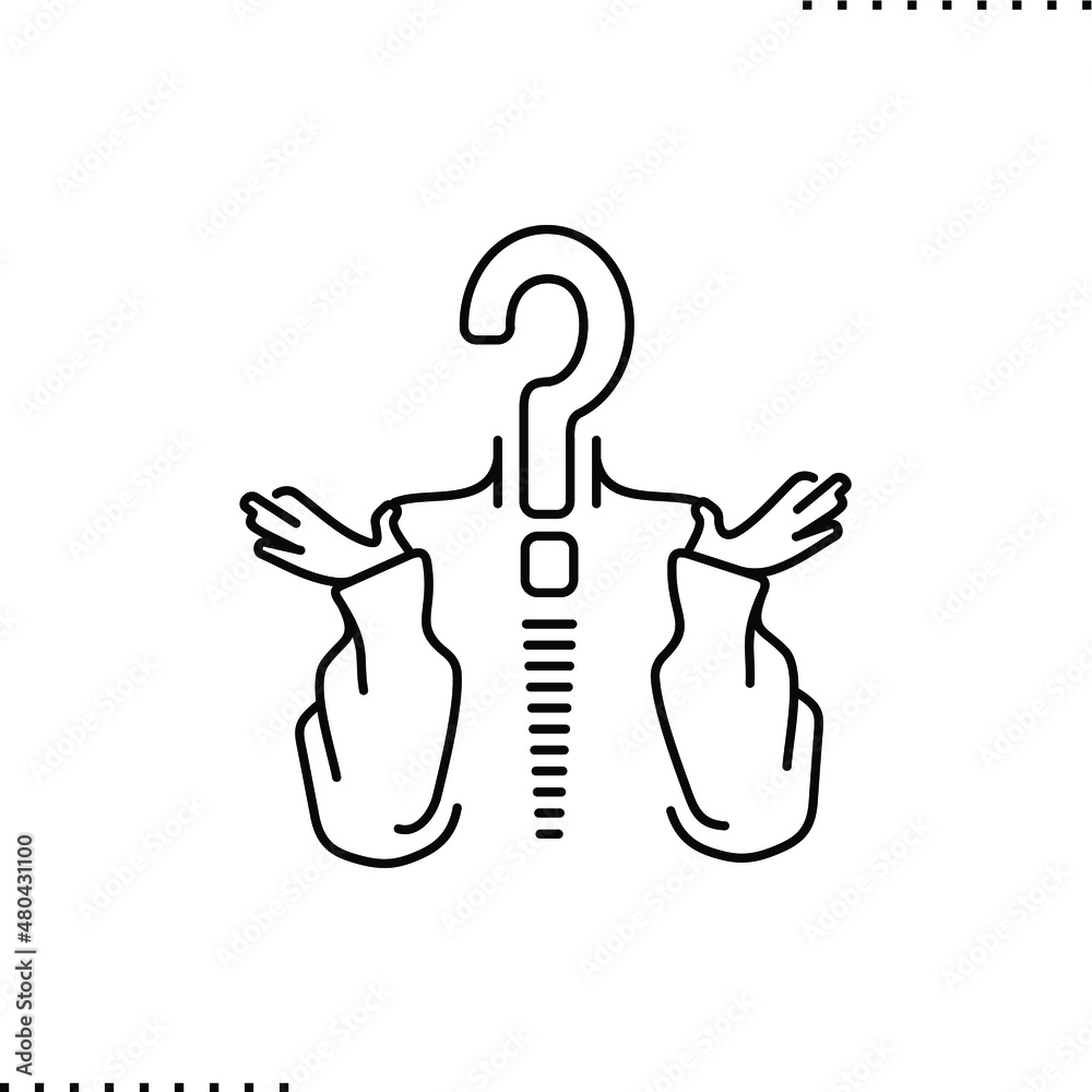 Abstract symbol of Why, who, question, the hand gesture of doubt and ...