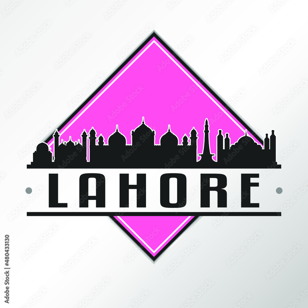 Lahore, Punjab, Pakistan Skyline Logo. Adventure Landscape Design ...