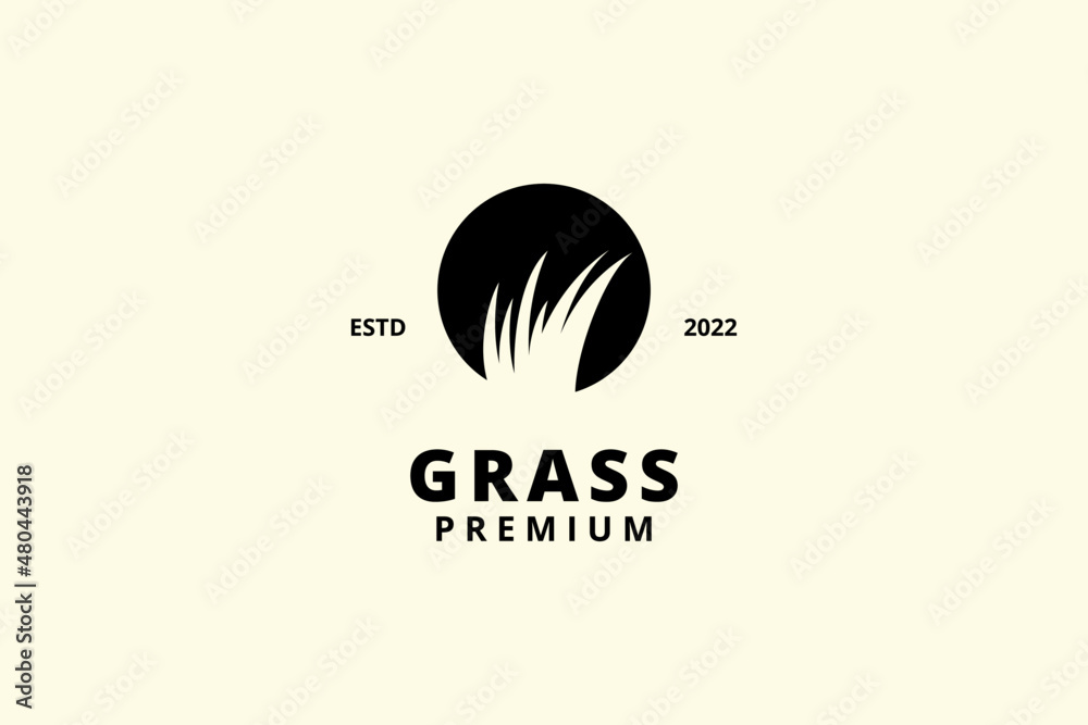 Rounded grass logo design inspiration template vector Stock Vector ...