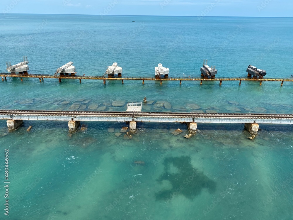 Pamban Bridge is a railway bridge which connects the town of Mandapam ...