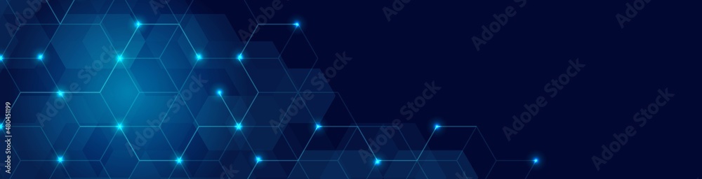 Abstract background technology. Design of a poster with honeycombs ...