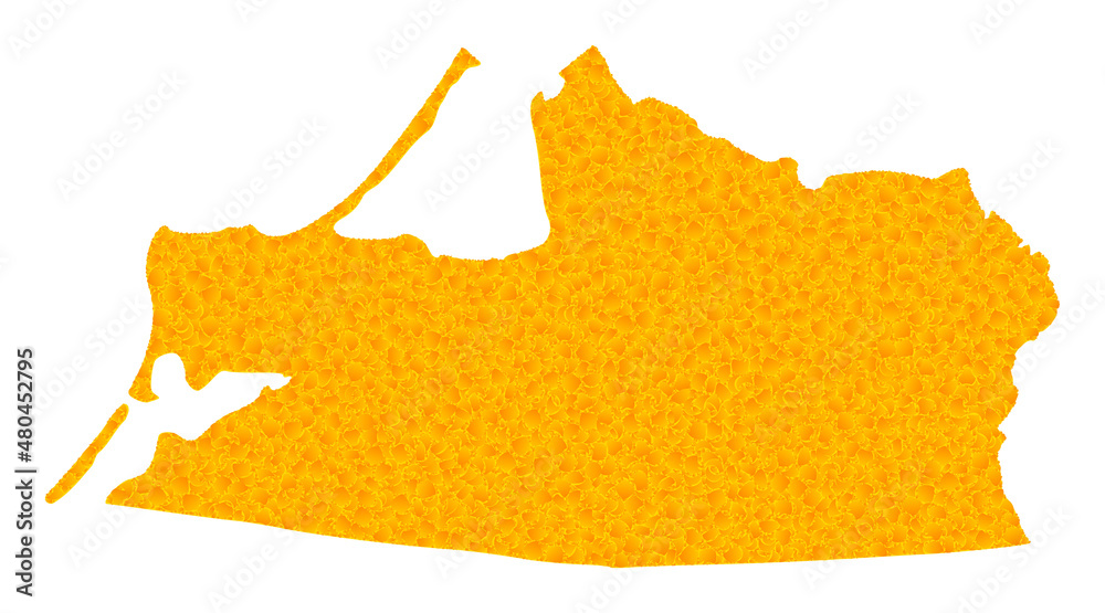 Vector Gold map of Kaliningrad Region. Map of Kaliningrad Region is ...