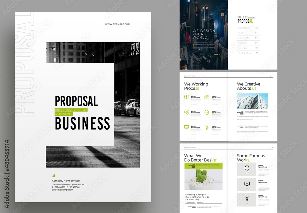 Creative Minimal Proposal Layout Stock Template | Adobe Stock