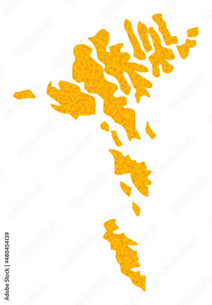Vector Golden map of Faroe Islands. Map of Faroe Islands is isolated on ...