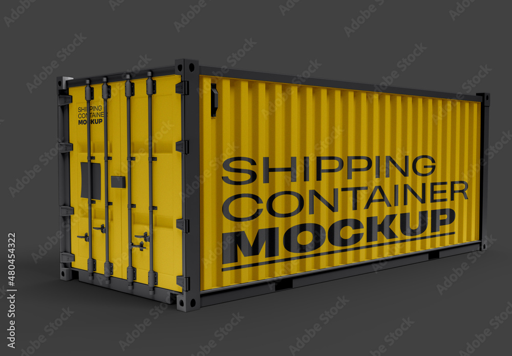 Shipping Container Mockup Design with Editable Background Stock ...