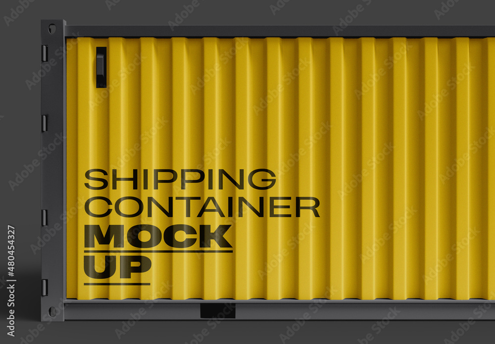 Shipping Container Mockup Design with Editable Background Stock ...
