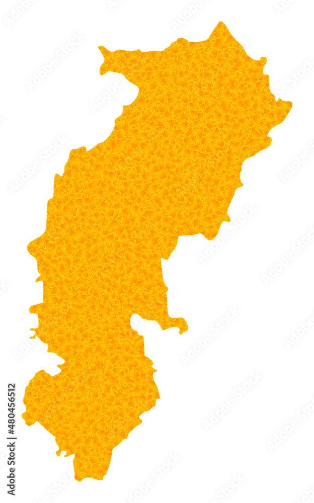 Vector Golden map of Chhattisgarh State. Map of Chhattisgarh State is ...