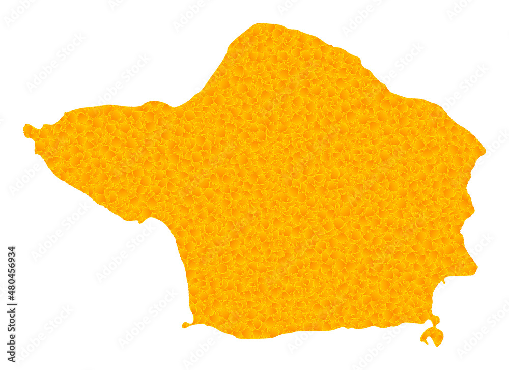 Vector Gold map of Faial Island. Map of Faial Island is isolated on a ...