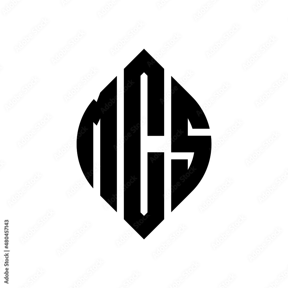 MCS circle letter logo design with circle and ellipse shape. MCS ...