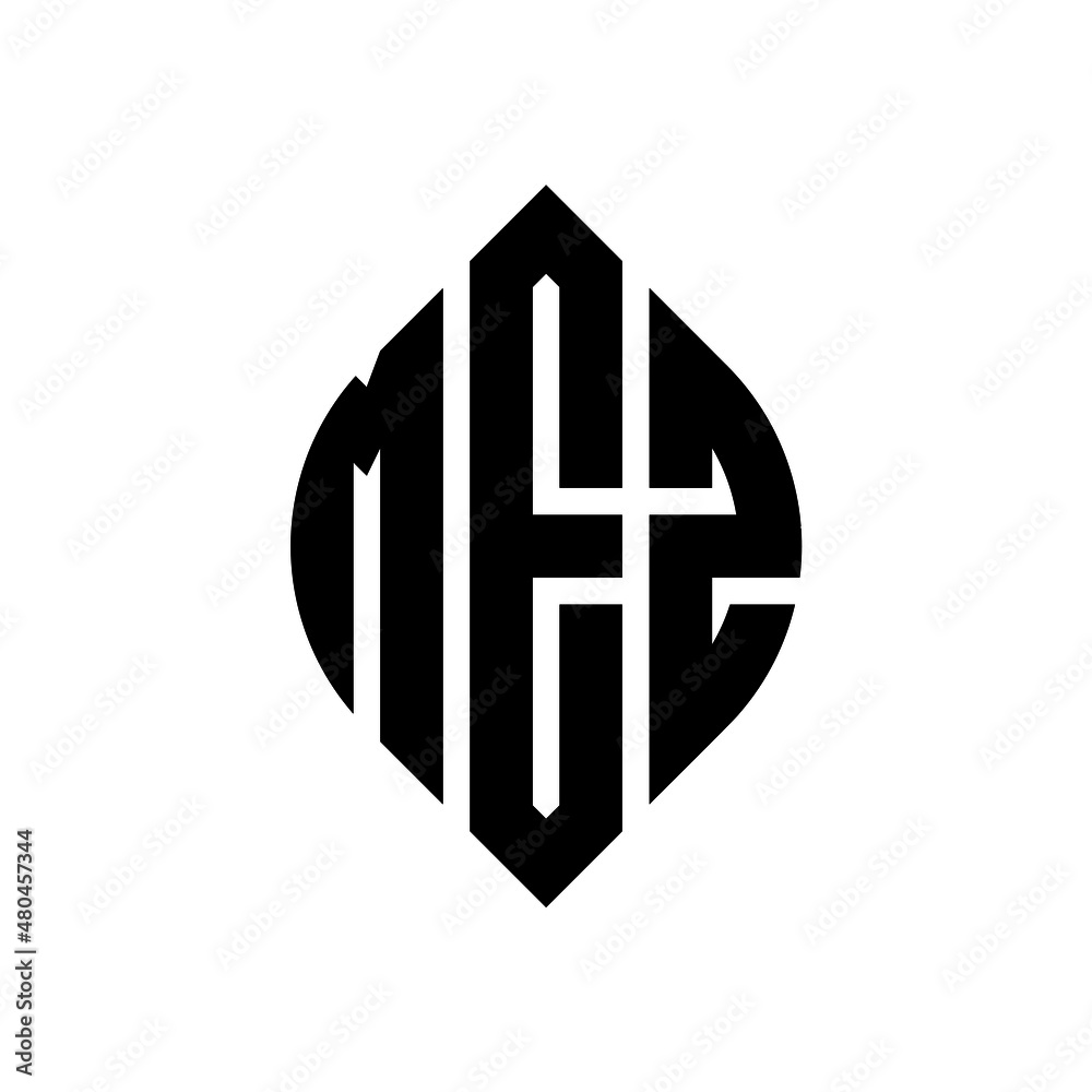 MEZ circle letter logo design with circle and ellipse shape. MEZ ...