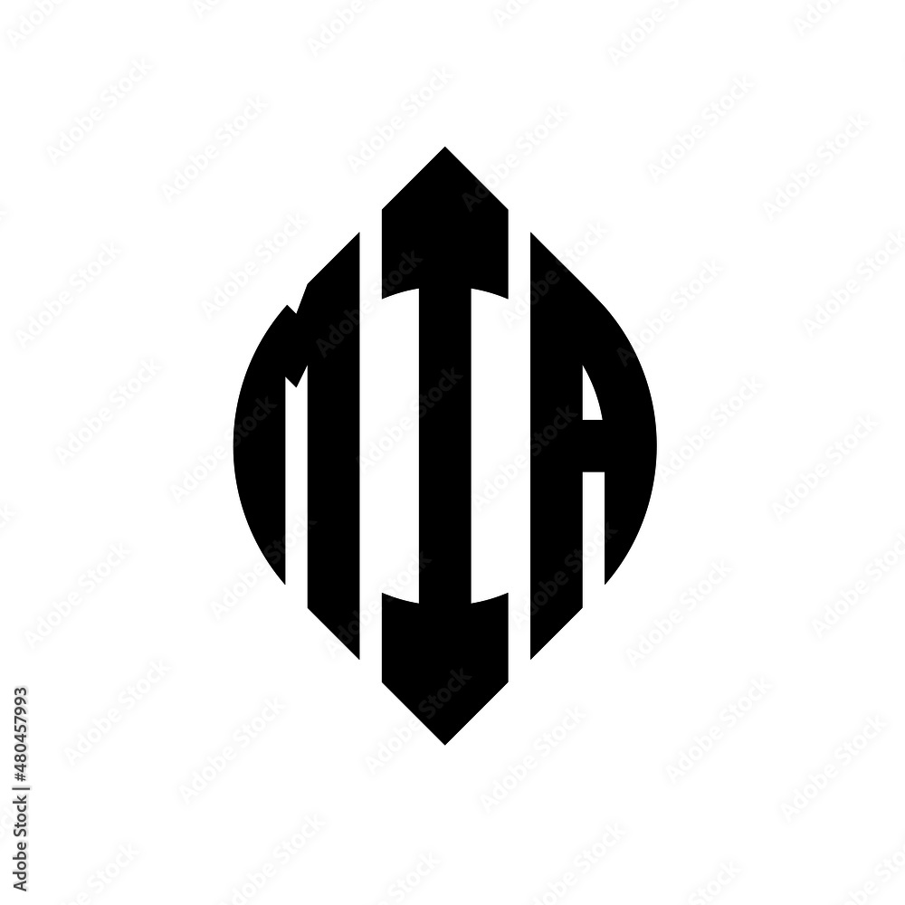 MIA circle letter logo design with circle and ellipse shape. MIA ...