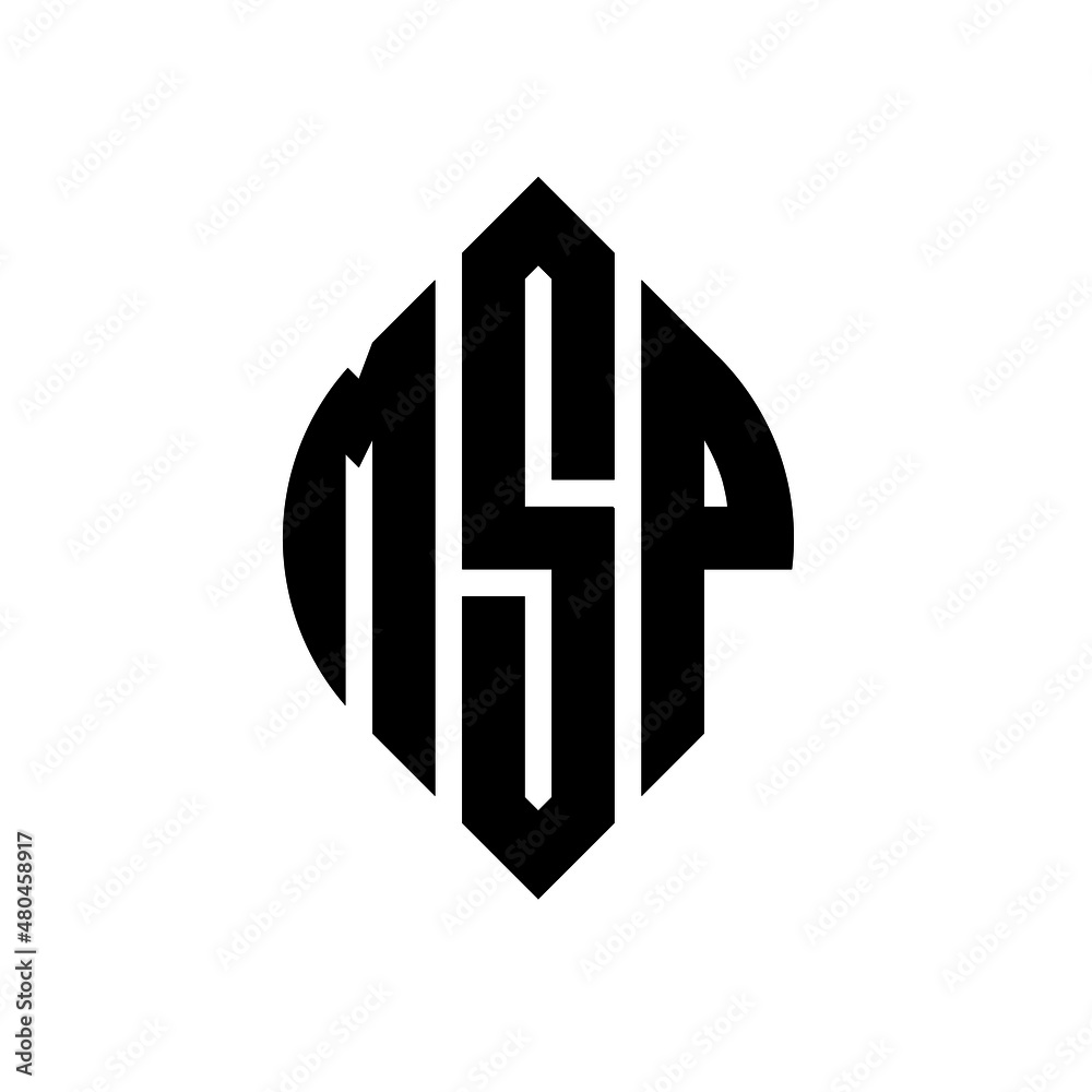 MSP circle letter logo design with circle and ellipse shape. MSP ...