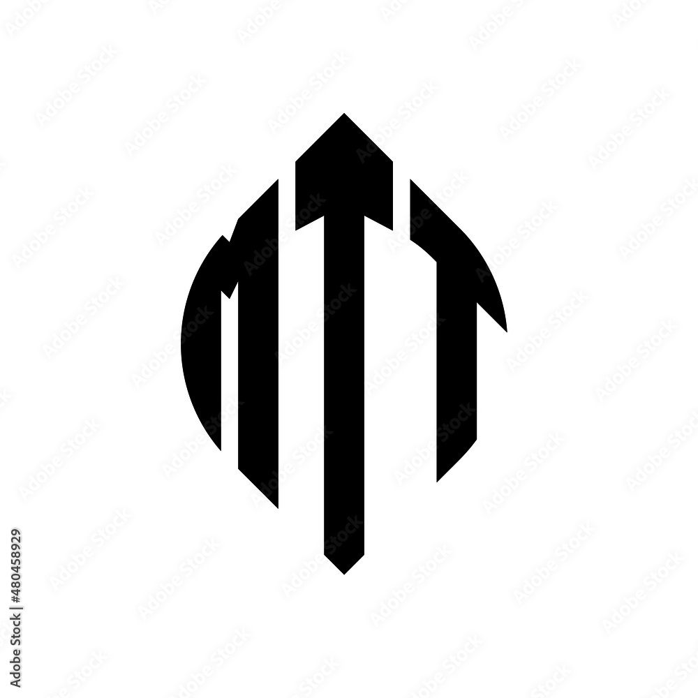 MTT circle letter logo design with circle and ellipse shape. MTT ...