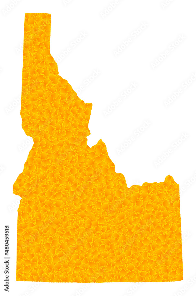 Vector Gold map of Idaho State. Map of Idaho State is isolated on a ...
