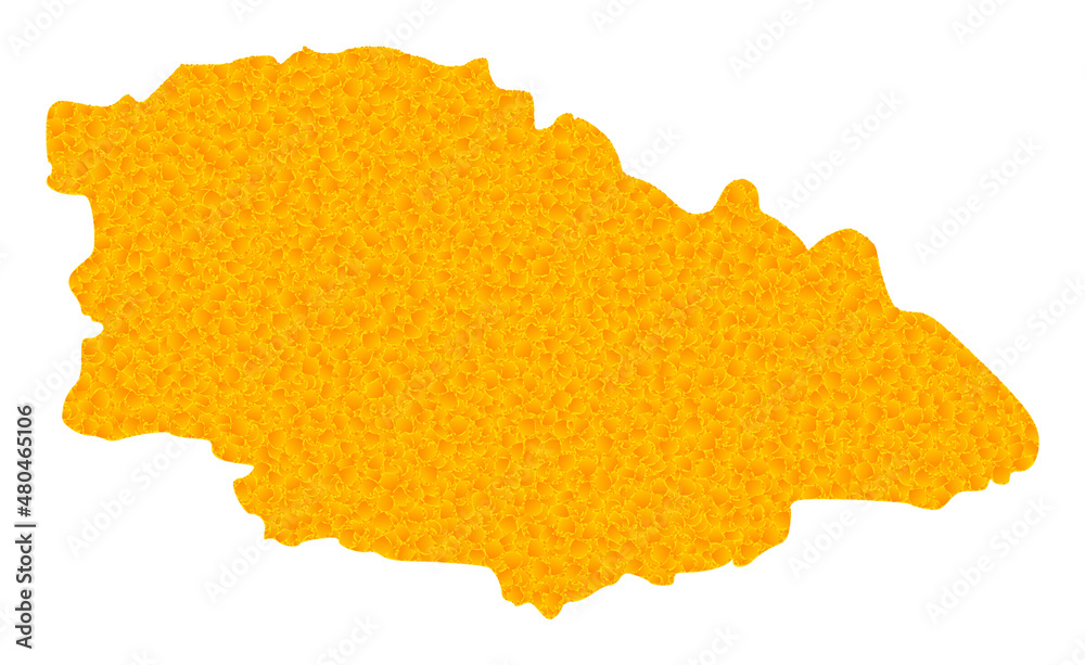 Vector Golden map of Gozo Island. Map of Gozo Island is isolated on a ...