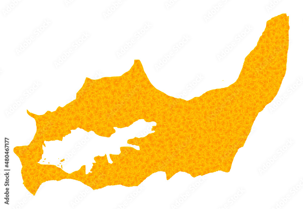 Vector Golden map of Great Inagua Island. Map of Great Inagua Island is ...