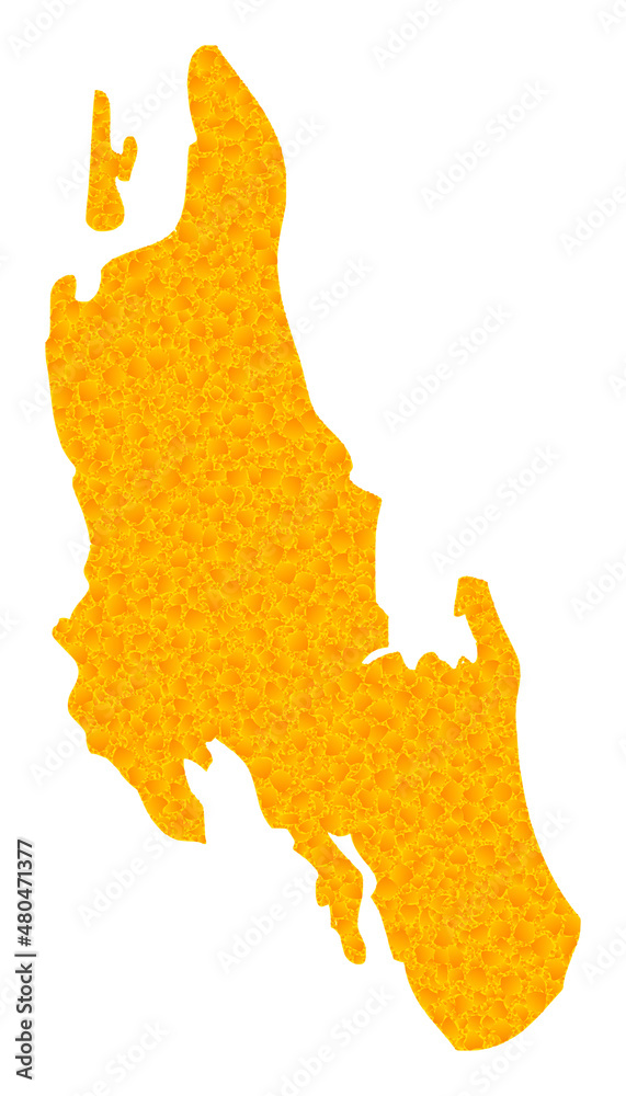 Vector Golden map of Zanzibar Island. Map of Zanzibar Island is ...