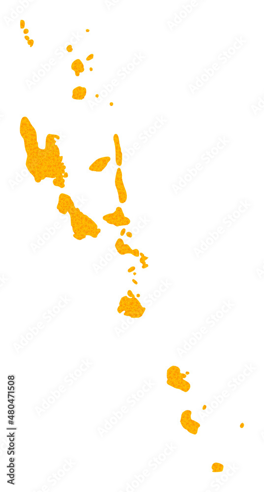 Vector Gold map of Vanuatu Islands. Map of Vanuatu Islands is isolated ...