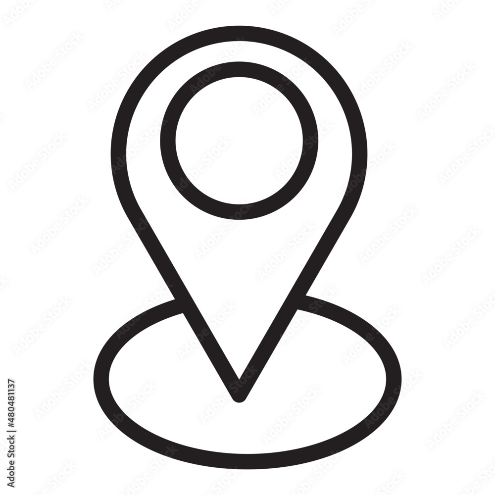 pin outline icon Stock Vector | Adobe Stock