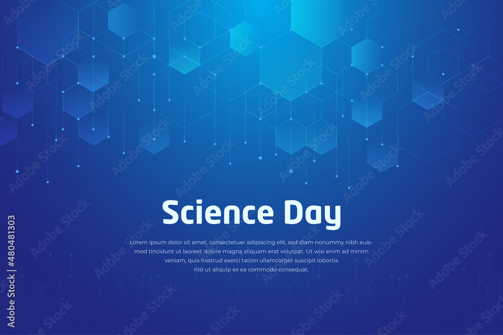 Vecteur Stock Vector illustration of a background for World Science Day. Science Day design with ...