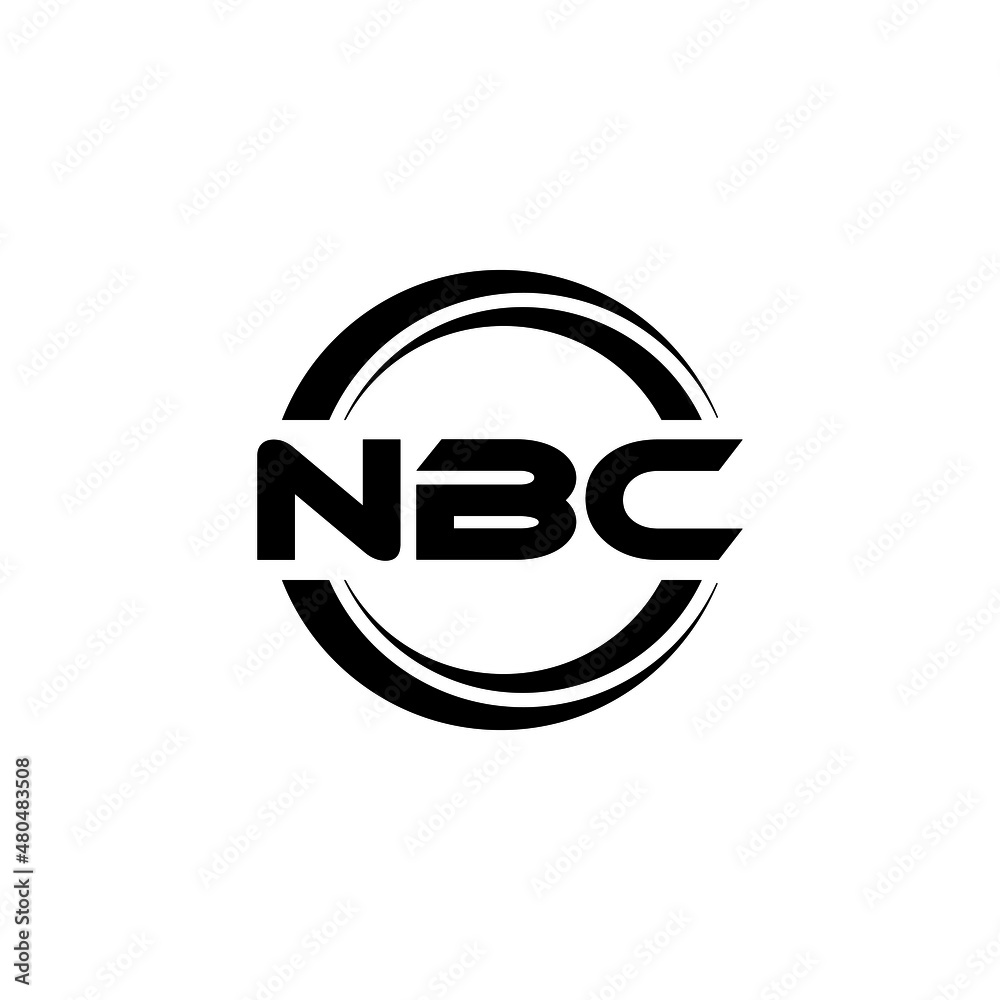 NBC letter logo design with white background in illustrator, vector ...