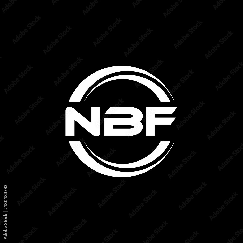 NBF letter logo design with black background in illustrator, vector ...