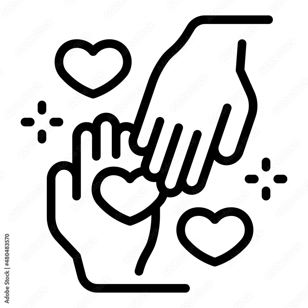 Help hand icon outline vector. Value integrity Stock Vector | Adobe Stock