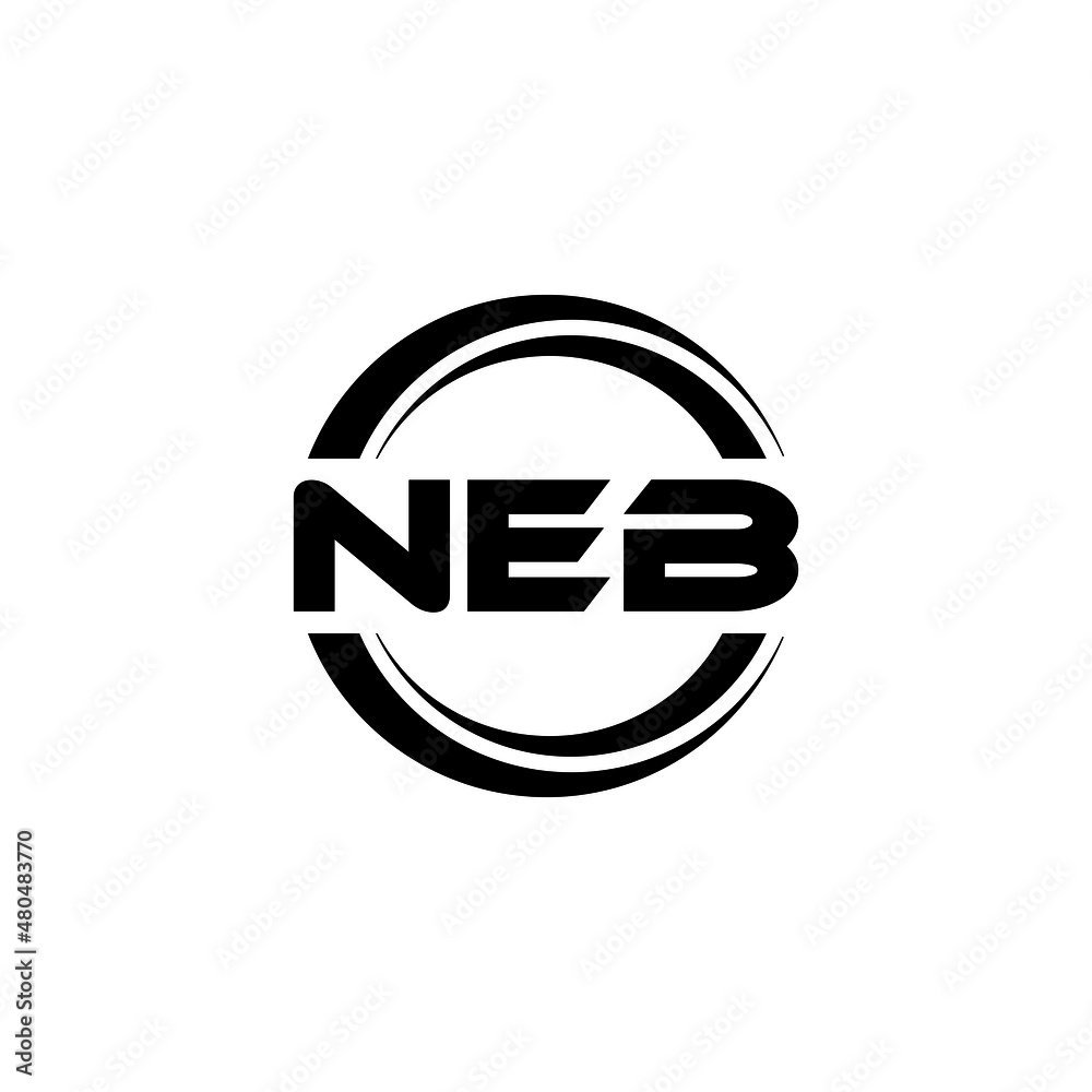 Vecteur Stock NEB letter logo design with white background in ...