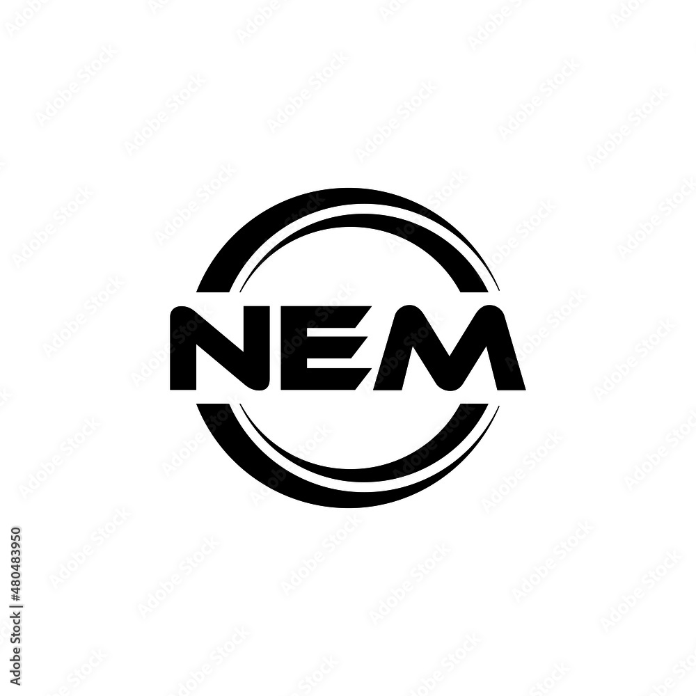 NEM letter logo design with white background in illustrator, vector ...