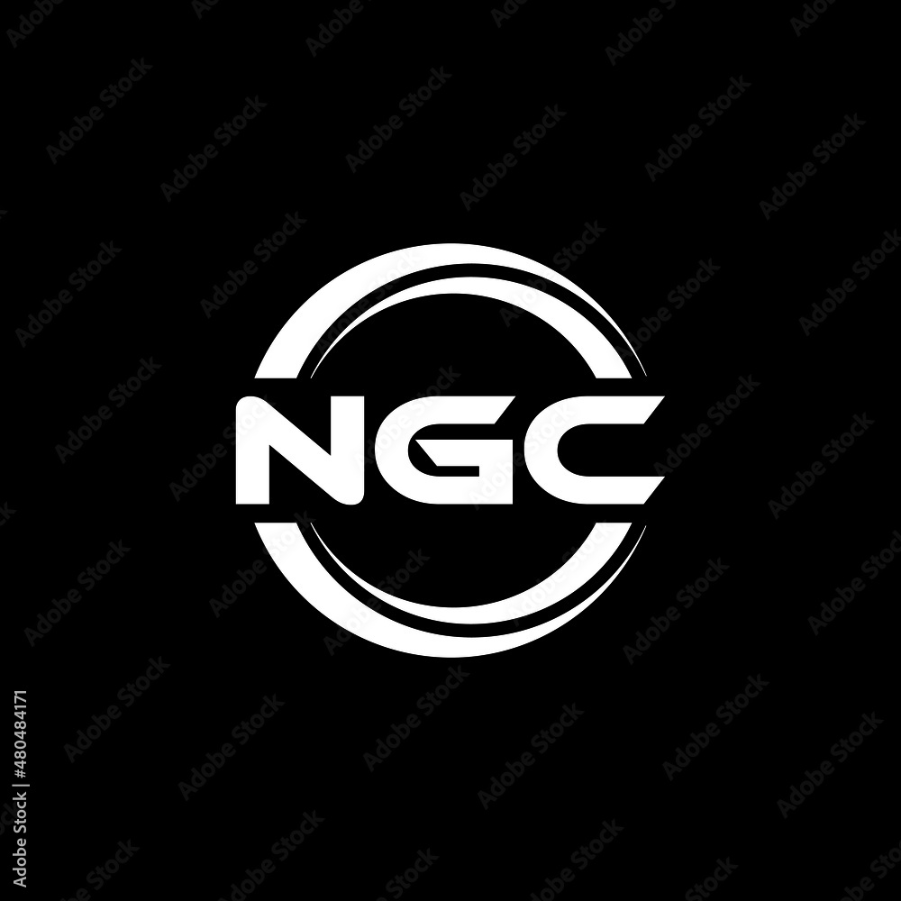 NGC letter logo design with black background in illustrator, vector ...